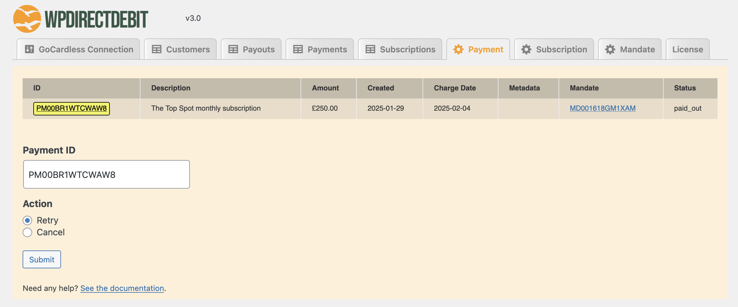 Payment Management - WPdirectdebit